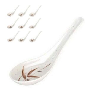 japanbargain 2398x12, set of 12 asian japanese chinese wonton soba rice pho ramen noodle soup spoons, beige