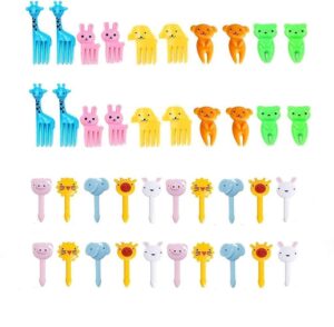 40pcs food fruit fork picks for kids cute animals bento box decor forkscake little forks dessert forks mini cartoon toothpick for cake dessert pastry party supply