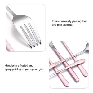 ArderLive Silverware Set, 20-Piece Stainless Steel Flatware Set Service for 4, Anti-Rust Mirror Polished Cutlery Set, Tableware Cutlery Set for Home Kitchen Hotel Restaurant (Pink+Sliver)