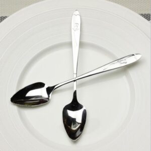 2 Pieces Stainless Steel Grapefruit Serrated Edge Spoon