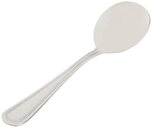 Winco 12-Piece Dots Bouillon Spoon Set, 18-0 Stainless Steel,Silver