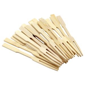 BambooMN Premium 3.5" Bamboo Mini Cocktail Tasting Forks Fruit Picks Party Supplies, 2000 Pieces