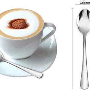 Demitasse Espresso Spoons,10pcs Mini Coffee Spoon 4.7 Inch Stainless Steel Spoons Small Spoons for Dessert, Tea (silver)