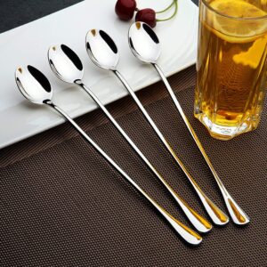 9-inch Long Handle Stirring Spoon, Ice Tea Coffee Spoon, Stainless Steel Cocktail Mixing Spoons - Set of 8