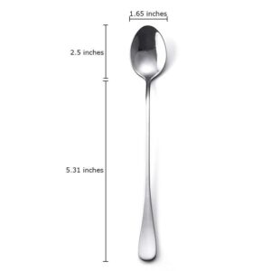 9-inch Long Handle Stirring Spoon, Ice Tea Coffee Spoon, Stainless Steel Cocktail Mixing Spoons - Set of 8