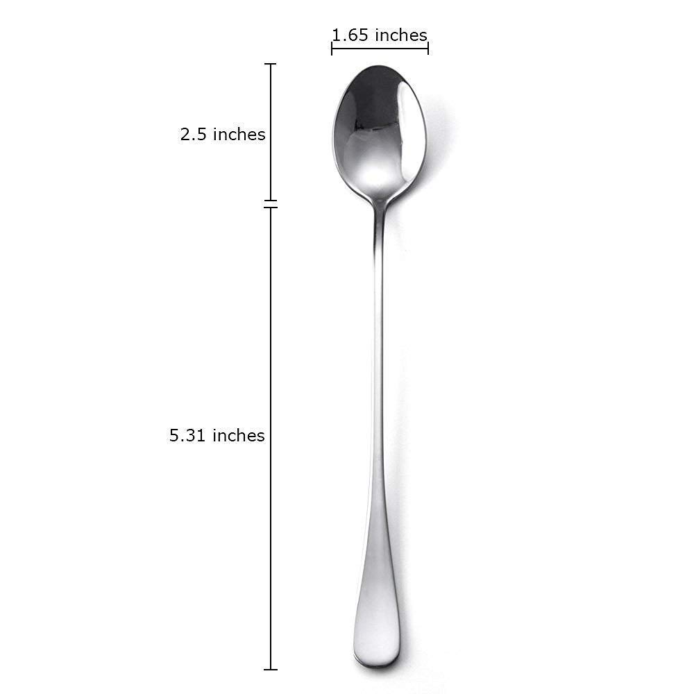 9-inch Long Handle Stirring Spoon, Ice Tea Coffee Spoon, Stainless Steel Cocktail Mixing Spoons - Set of 8