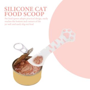 STOBOK Pet Food Can Spoon Cat Food Can Opener Universal Silicone Can Spoon Pet Wet Food Spoon Manual Can Opener (White)