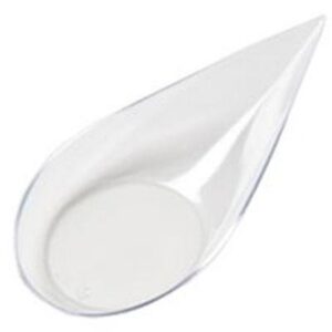 Zappy - 100 Clear 4 Inches Plastic Tear Drop Appetizer Spoon Clear Plastic Spoon Tasting Spoons Soup Spoons/Asian Spoon Dessert Dish Bowls Teardrop Plates Spoons