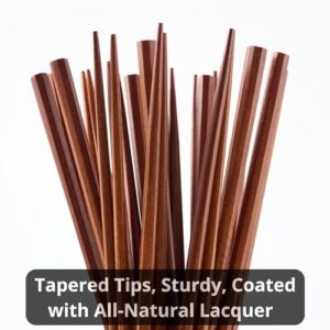 (Classic Series) Premium All Natural Wood Octagon-Cut Chopsticks (2 pairs)