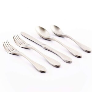 Knork Matte 20-Piece Flatware Set, Silver