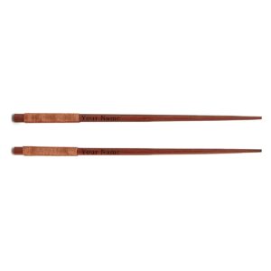 Personalized Set of Wood Chopsticks with Wooden Case - Customize Chinese Japanese Style Chopstick - Engrave the Case with Anything. Great Gift for Women, Men, Boyfriend, Couples, Husband, Son