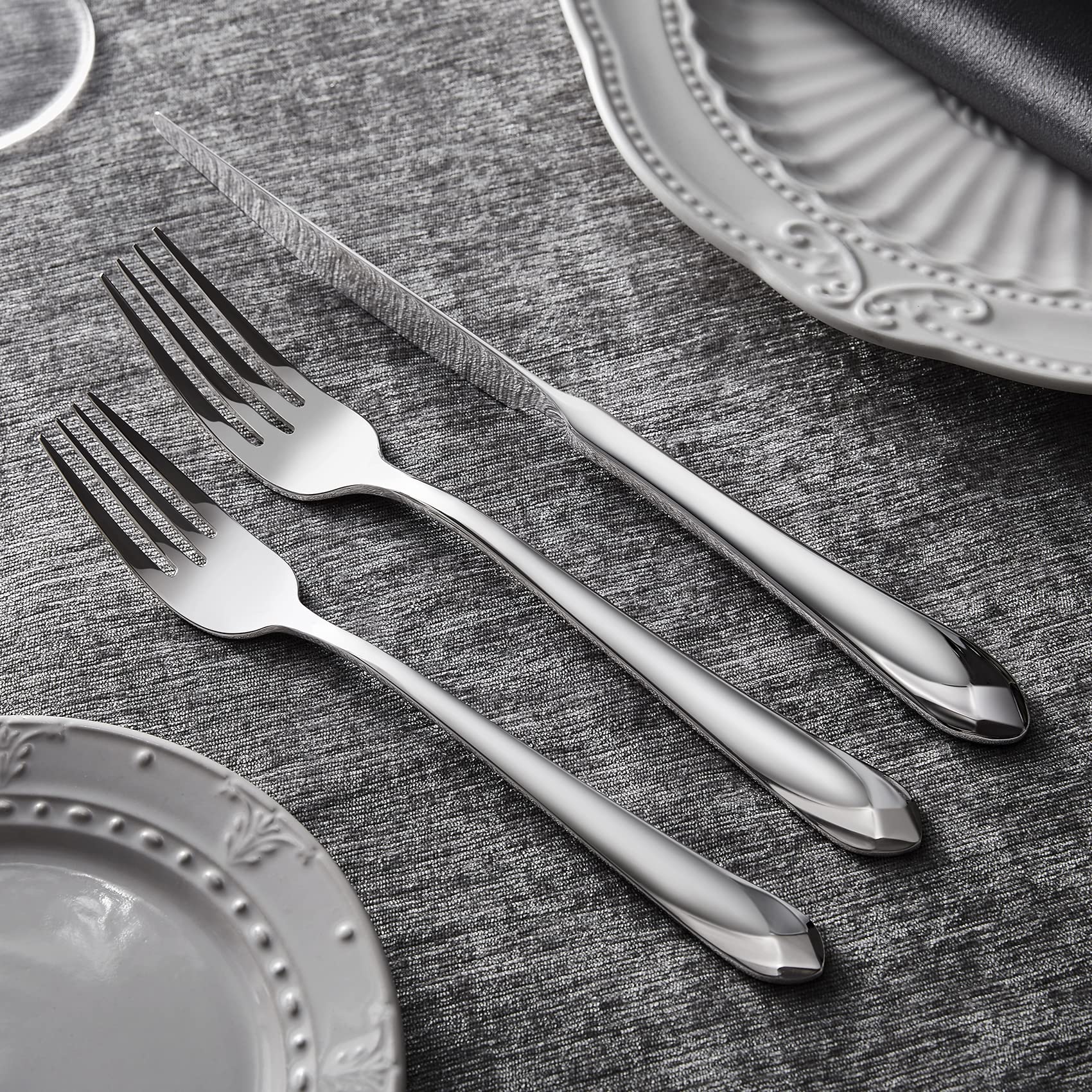 KEAWELL Elena Silverware Set, Service for 4, 18/10 Stainless Steel, Mirror Finish, Dishwasher Safe