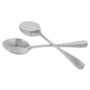 Honbay 4-Piece 17.2cm/6.77inch Oval Shape Stainless Steel Dinner Spoons Soup Spoons for Home, Restaurant, Office, School and More