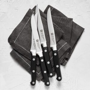 ZWILLING Professional S 4-Piece Razor-Sharp German Steak Knife Set, Made in Company-Owned German Factory with Special Formula Steel perfected for almost 300 Years, Dishwasher Safe