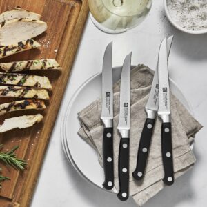 ZWILLING Professional S 4-Piece Razor-Sharp German Steak Knife Set, Made in Company-Owned German Factory with Special Formula Steel perfected for almost 300 Years, Dishwasher Safe