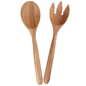 wooden salad server set, acacia wooden salad spoons & fork claw set of 2, salad tongs food mixing serving tool, salad serving tosser utensils, kitchen cooking stirring utensils