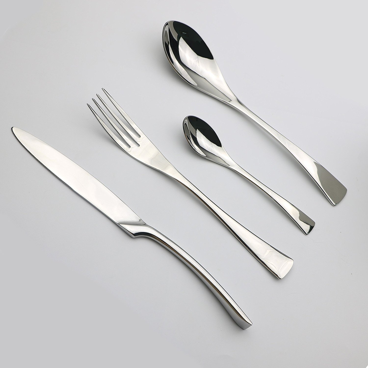 JANKNG 20-Piece 18/10 Stainless Steel Flatware Set, Service for 4