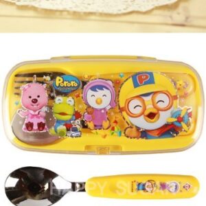 Pororo Cutie Spoon & Fork Set with Hard Case