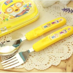 Pororo Cutie Spoon & Fork Set with Hard Case