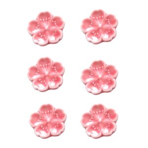 choold elegant cherry blossom ceramic chopsticks rest rack dinner spoon stand knife fork holder,sakura chopsticks stand(set of 6)