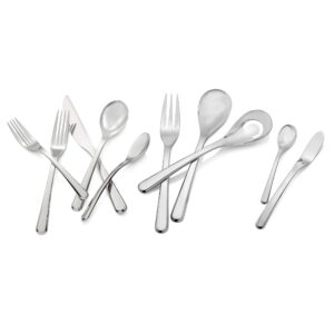 Nambe Aura 45 Piece Flatware Set, Silver