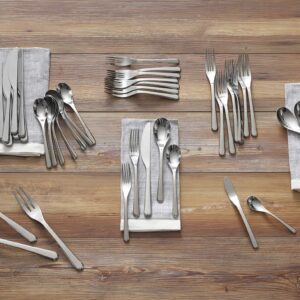 Nambe Aura 45 Piece Flatware Set, Silver