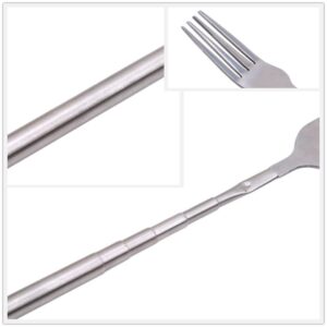 Adjustable Telescopic Fork Extendable Fork Long Fork Toasting Fork Extending Fork Extra Long Fork Extended Fork Stainless Steel, For Eating, Barbecue, Dinner, Dessert, Sausage, Vegetable