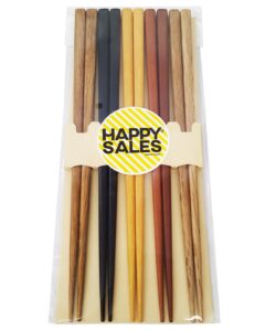 happy sales hsch22/s, 5 pairs multi color design japanese bamboo chopsticks gift set, mnt