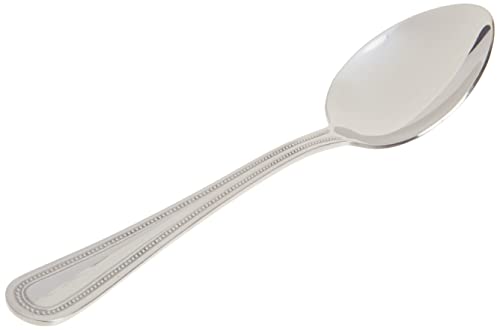 Winco 12-Piece Dots Dinner Spoon Set, 18-0 Stainless Steel, Silver