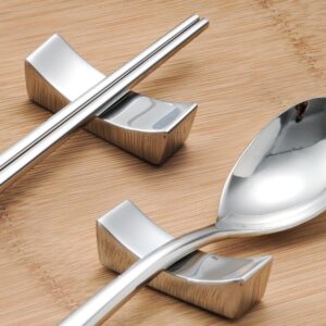 MyLifeUNIT Stainless Steel Chopsticks Rest, Knife Rest and Chopsticks Holder, Set of 4