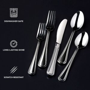 Sagler 20-Piece Flatware Set - heavy duty flatware sets - 18/10 Stainless Steel silverware sets - Set for 4