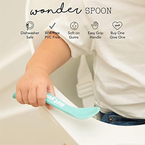 Bella Tunno Wonder Spoons - Soft Baby Spoon Set Safe for Baby Teething & Toddler Spoons, Food-Grade BPA Free Silicone Self Feeding Spoon 2pk, Feast Mode Hangry