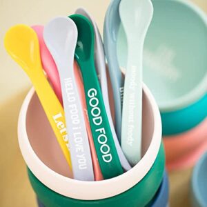 Bella Tunno Wonder Spoons - Soft Baby Spoon Set Safe for Baby Teething & Toddler Spoons, Food-Grade BPA Free Silicone Self Feeding Spoon 2pk, Feast Mode Hangry