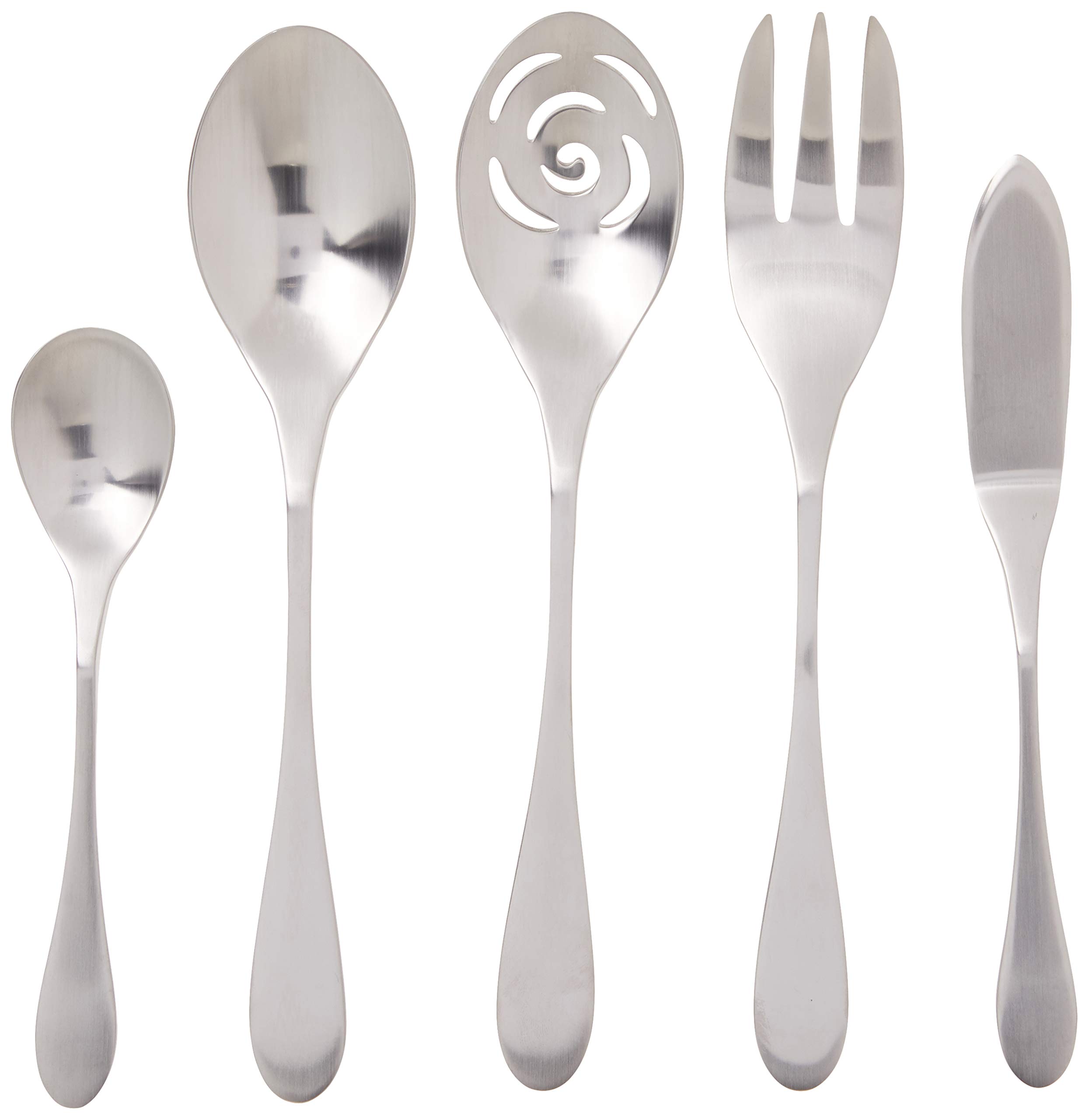 Knork Original Cutlery Utensils Flatware Set, 45 Piece (service for 8), Silver Matte