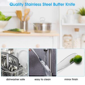 Mlesi Butter Knife Stainless Steel Butter Spreader Knife,Multifunctional Butter Knife for Cold Butter,3 in 1 Kitchen Gadgets, Butter Grater, Butter Spreader and Grater with Serrated Edge (3-Pack silver)