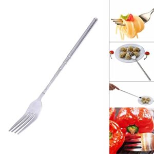 5Pcs Extendable Forks, Stainless Steel BBQ Telescopic Forks 8.7-25.4Inch Dessert Long Handle Fork Cutlery Barbecue Telescopic Toasting Dinner Fruit Dessert Cutlery Forks