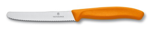 Victorinox Swiss Classic 4-1/2-Inch Utility Knife with Round Tip, Orange Handle