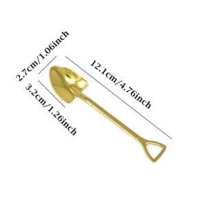 Honbay 4PCS Stainless Steel Shovel Shape Coffee Ice Cream Dessert Spoons for Home and Party (gold)