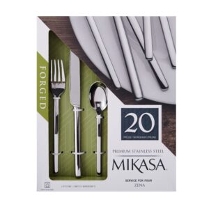 Mikasa Zena 18.0 20 Piece Forged Stainless Steel Flatware Set, Service For 4