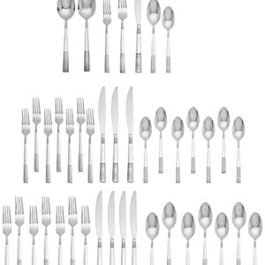 Oneida, Service for 8 Paxton 42 Piece Everyday Flatware, 18/0 Stainless Steel, Silverware Set