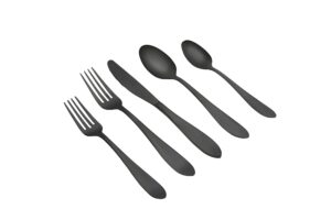 cambridge silversmiths delia black satin 20-piece flatware set