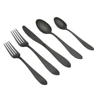 Cambridge Silversmiths Delia Black Satin 20-Piece Flatware Set