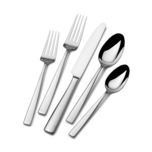 mikasa everett 101-piece 18/10 stainless steel flatware set, 101pc