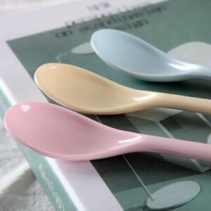 Dadamong 5Pcs Melamine Long Handle Mixing Spoon 7.2 Inch, Coffee Spoons Colorful Plastic Latte Machiatto, Tall Iced Tea, Ice Cream Sundae, Cocktail, Hot Chocolat Stirring Longdrink Spoons