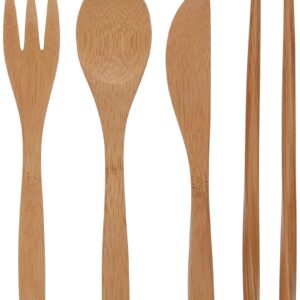 To-Go Ware Bamboo Travel Utensils - Utensil Set with Carrying Case, Hijiki