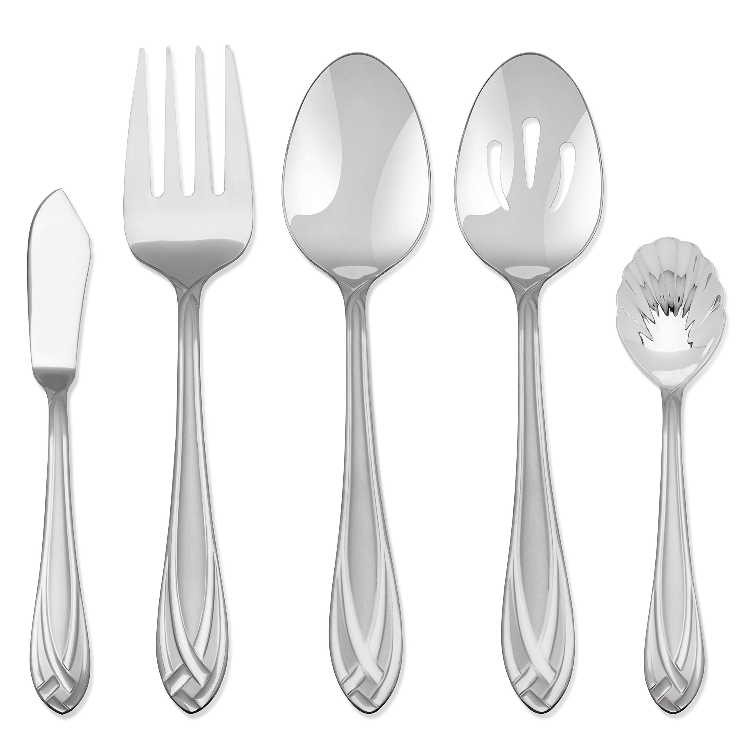 Hampton Forge Lace Frosted Flatware Set, Service for 8, Metallic