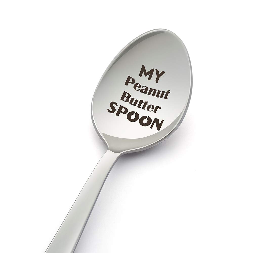 LYF Collection My Peanut Butter Spoon-Engraved Spoon Stainless Steel Silverware Flatware Unique Birthday Easter Basket Gifts for Boy Girl Mom Dad Kids-Crafted by LYF Collection