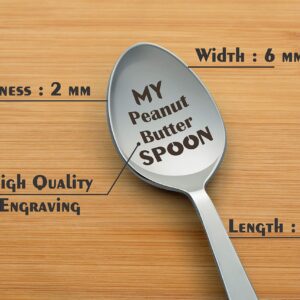 LYF Collection My Peanut Butter Spoon-Engraved Spoon Stainless Steel Silverware Flatware Unique Birthday Easter Basket Gifts for Boy Girl Mom Dad Kids-Crafted by LYF Collection