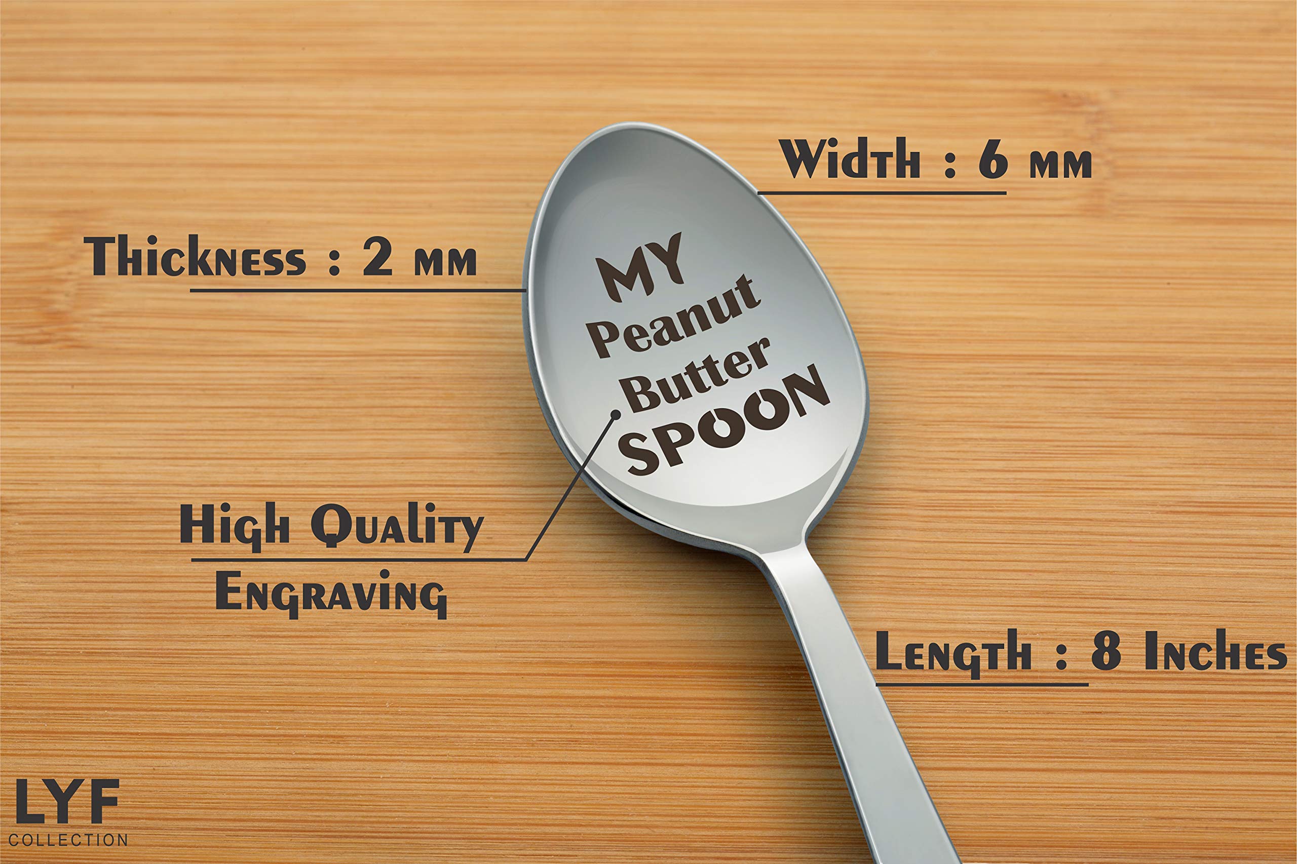 LYF Collection My Peanut Butter Spoon-Engraved Spoon Stainless Steel Silverware Flatware Unique Birthday Easter Basket Gifts for Boy Girl Mom Dad Kids-Crafted by LYF Collection