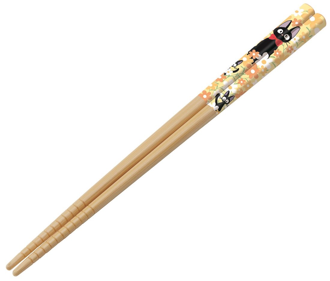 Kiki's Delivery Service Bamboo Chopstick -Anti-Slip Grip for Ease of Use - Authentic Japanese Design - Lightweight, Durable and Convenient - Flowers